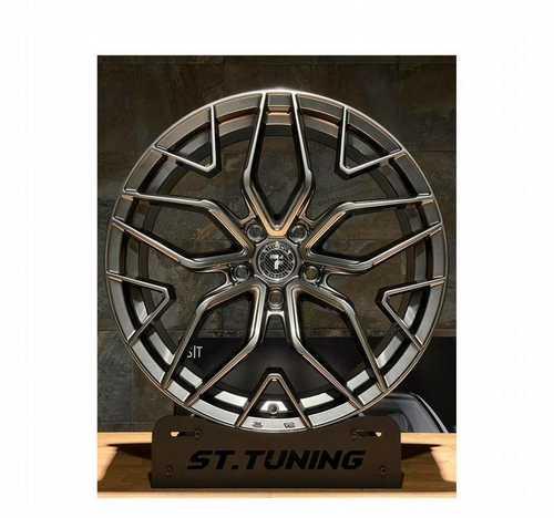Литые диски 8.5x18 5x112 66.6 ET35 Реплика ST Titan F8621 Hyper Black