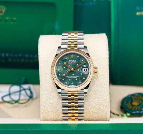 Швейцарские часы Rolex Datejust Olive Green Floral 278273