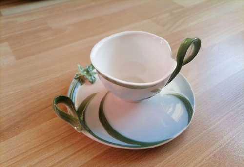 Чайная пара фарфор орхидея