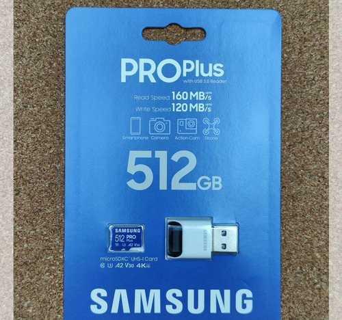Карта памяти Samsung PRO Plus 512GB +USB3.0 Reader