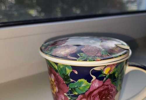 Чашка крышечкой и керамической ложкой