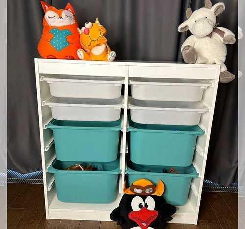 Белый двойной вертикальный стеллаж IKEA Труфаст (T