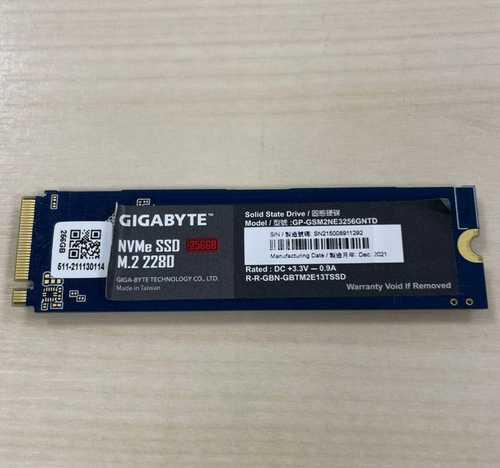 SSD NVMe M.2 Gigabyte 256gb