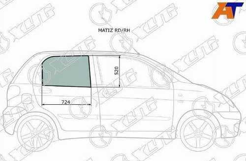 Стекло боковое опускное daewoo matiz