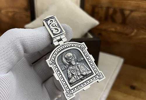 Кулон серебряный с ликами святых 60г под заказ