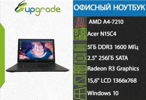 Ноутбук 15,6" Acer AMD A4-7210/5Gb/SSD 256Gb/Win10
