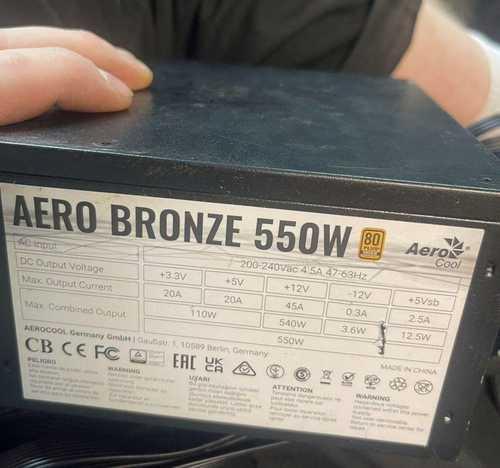 Блок питания aerocool bronze 550w