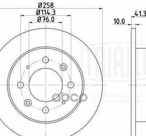 Диск тормозной задний D258 Kia Cerato 1.6i/2.0