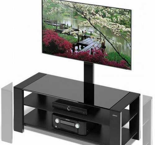 Стойка для TV Holder Albero TV-32110 черное стекло