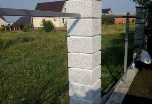 Блок наборный бетонный для заборного столба