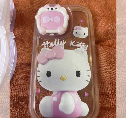 Чехол на iPhone 12 Hello Kitty с зеркалом