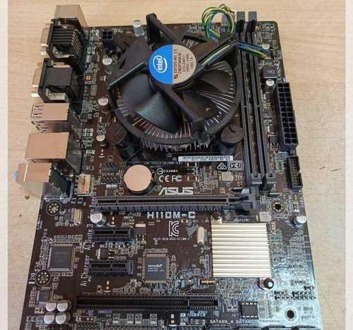 Материнская плата Asus H110M-C   CPU Pentium G4400