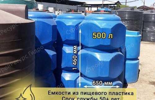 Пластиковый бак для воды емкость 500 литров ек500 | Festima.Ru .