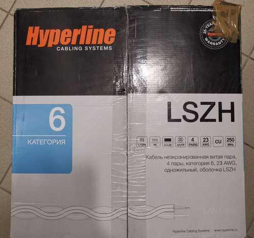 Кабель витая пара hyperline u/utp cat6 lszh 120 м