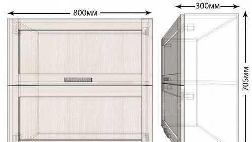Кухонный навесной шкаф горизонтальный Лофт швб80