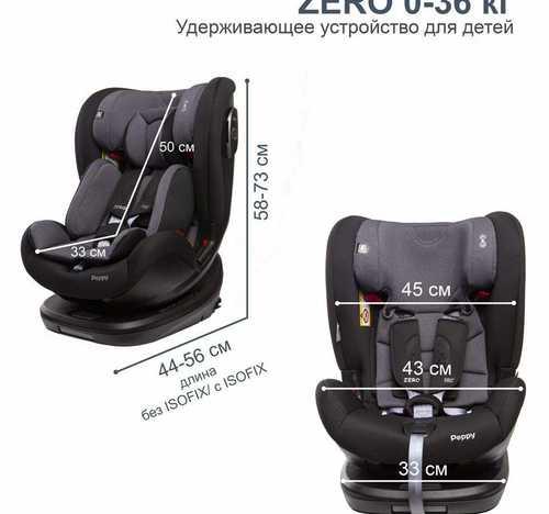 АВТОКРЕСЛО 0-36 кг Peppy Zero Grey