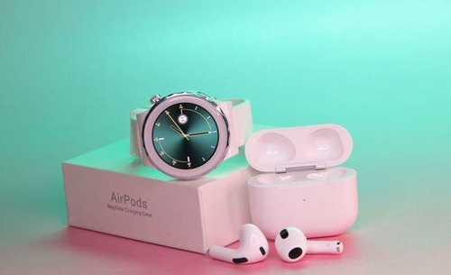 Airpods 3 + Красивые Женские Смарт Часы