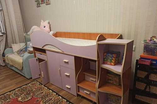 Кровать-чердак Bambini 170*70 со столом