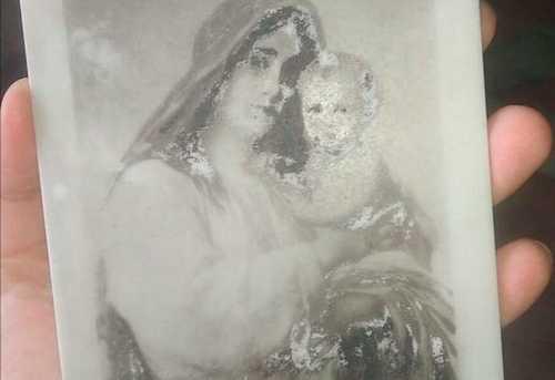 Икона на фарфоре. 19 век. Казанская. Редкость