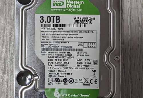 Жесткий диск WD Green 3 Тб, wd30ezrx