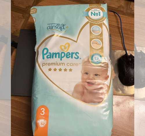 Подгузники Pampers premium care 3