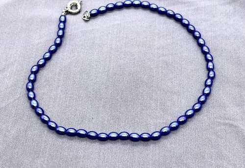 Женское жемчужное ожерелье "Синяя ночь"
