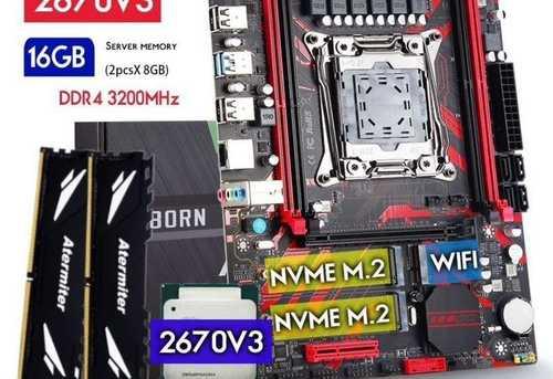 Комплект X99 E5 2670v-3 12 ядер 16gb DDR4 3200 M.2