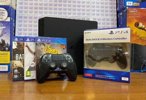 Sony PS4 Slim + 80 Игр + Второй Джойстик