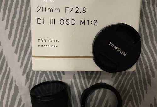 Объектив tamron 20 мм f2.8 для sony