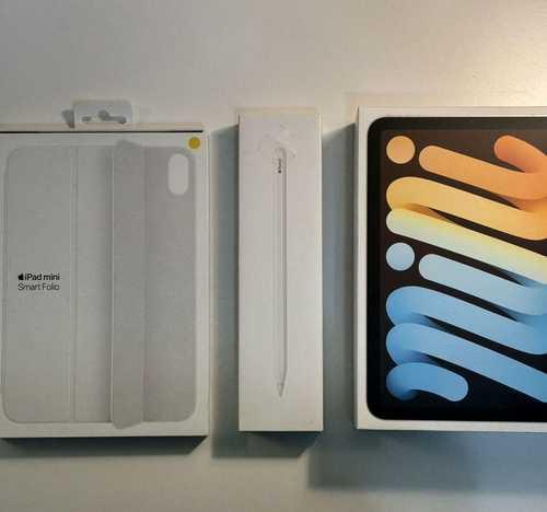 iPad mini 6 (64gb, Starlight)   Pencil 2   Чехол