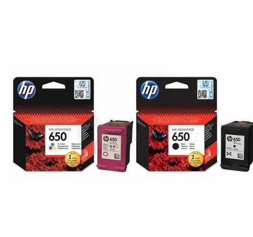 Картриджи струйные HP №650 цветной, черный, HP №12