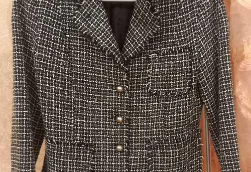 Твидовый жакет, пиджак женский 38 размер