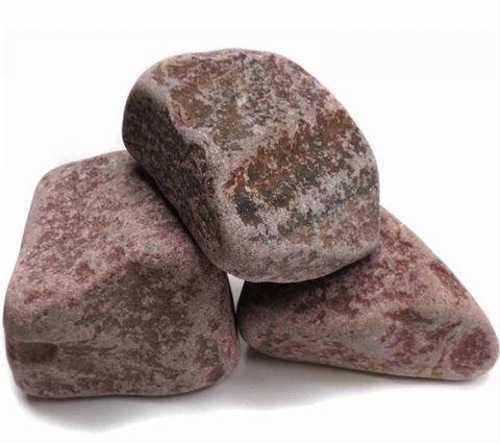 Камень для бани кварцит малиновый оголтованный 20