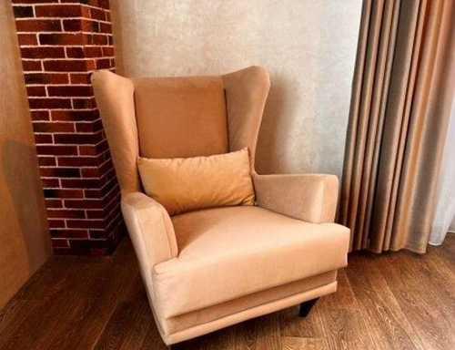Кресло для отдыха лорд (велюр розовый, кофе с моло