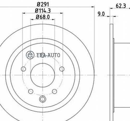 Nisshinbo ND2034K Диск тормозной задний 291x9 5 от