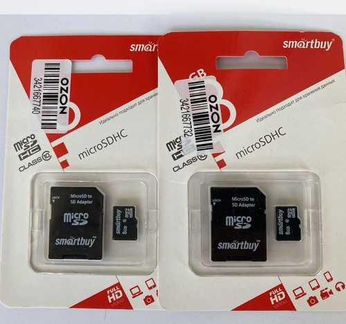 Карта памяти MicroSD SmartBuy 8 гб Class 10