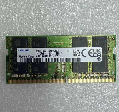 32GB Samsung M471A4G43CB1-CWE DDR4 3200 sodimm