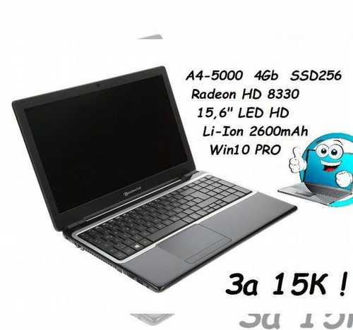 Ноутбук Packard Bell A4 5000/SSD256/4Gb/HD8330/15