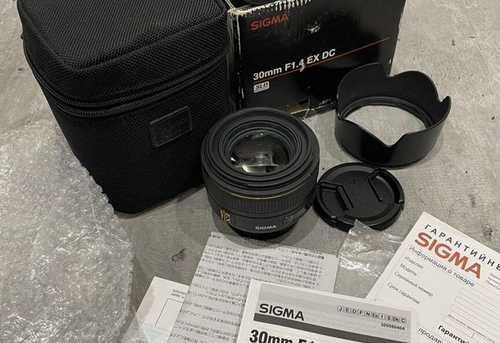 Объектив sigma 30 mm f 1.4 DC HSM EX Nikon F