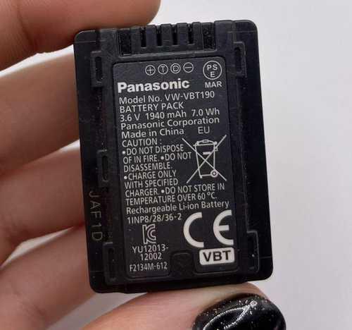 Аккумулятор Panasonic VW-VBT190 бу