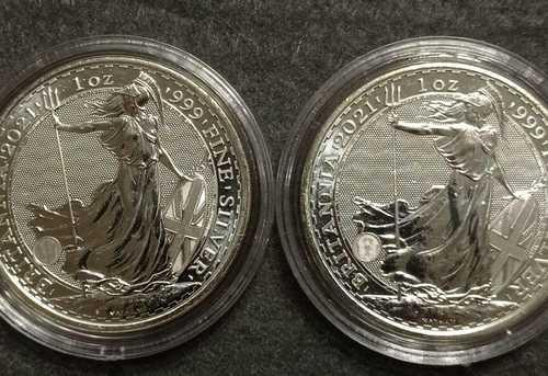 Монеты Великобритания 2021 Серебро
