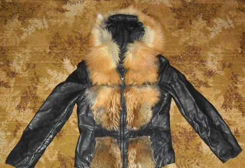 Куртка кожаная с мехом