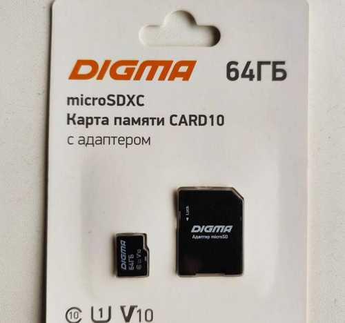 Карта памяти micro SD 64gb class 10