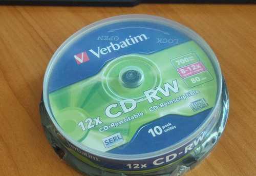 Новые CD-RW диски болванки Verbatim (10шт)