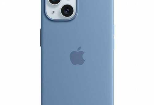 Чехол силиконовый для iPhone 15 (Winter Blue)