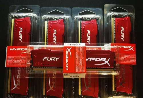 Ddr3 8gb 1600 Mhz Kingston HyperX fury Red (новые)