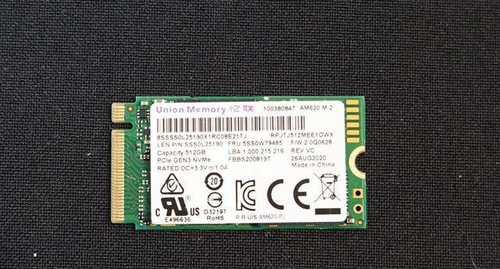 SSD Union Memory NVMe M2 512 Gb