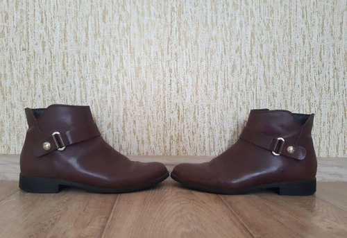 Женские коричневые чешские ботинки из нат. кожи