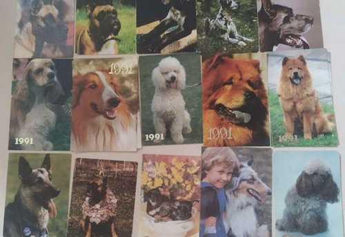 Календарики СССР собаки