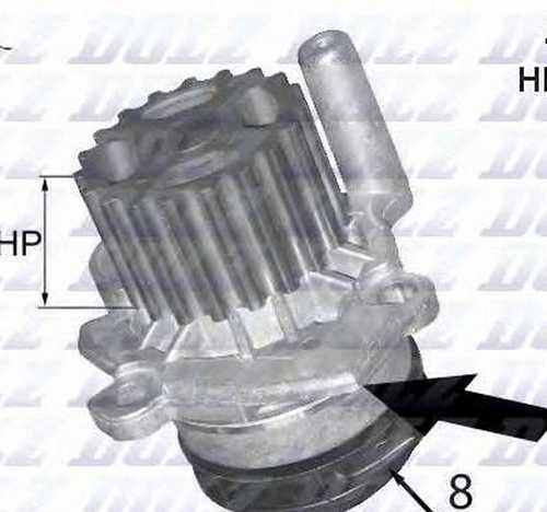 Помпа водяная VAG A3.Fabia.Octavia.Golf VI.Passat all TDI 09- Dolz A224